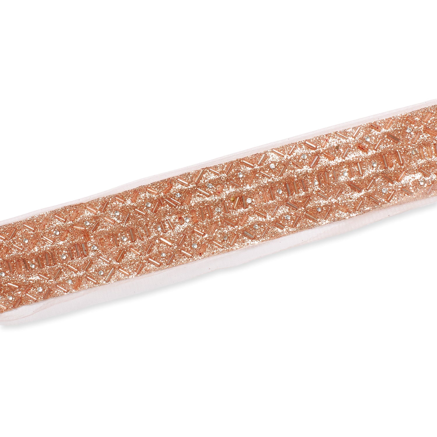 Beaded Rhinestone Fabric Trim 1.25 Inch Iron On Glitter Single Fold ...