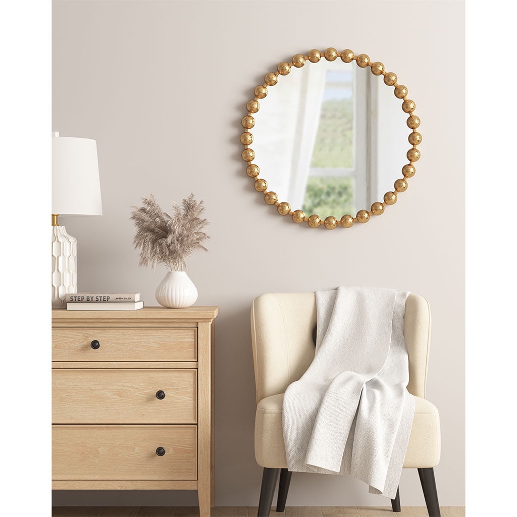 Beaded Round Wall Mirror 27"D - Walmart.com