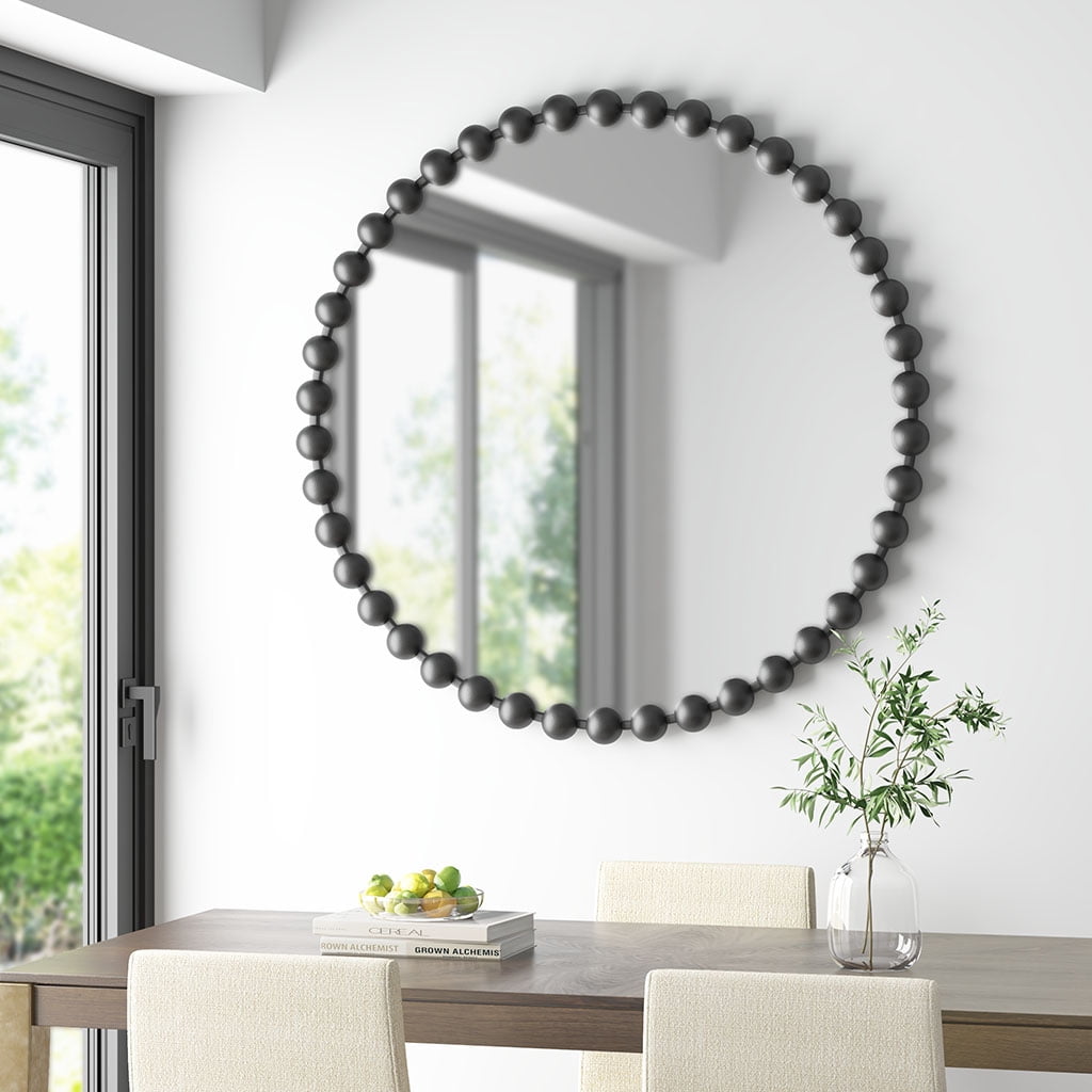 Beaded Round Wall Mirror 36"D - Walmart.com
