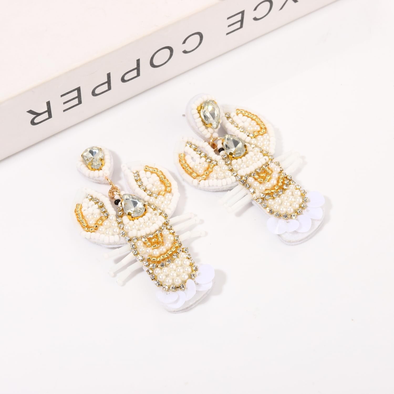 Beaded Starfish Earrings For Women Handmade Statement Lobster Dangle ...