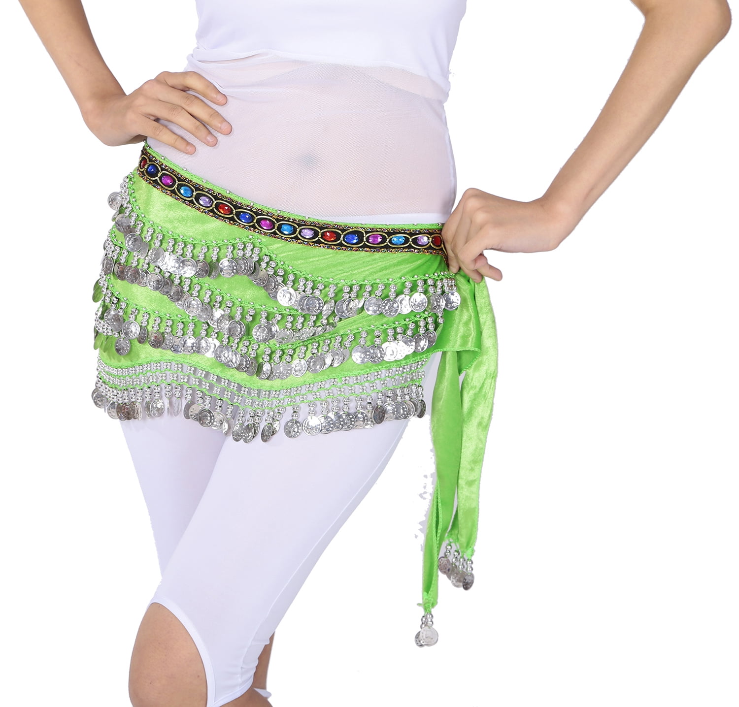 Beaded Velvet Hip Scarf Belly Dance Class Belt Scarves Wrap Green ...
