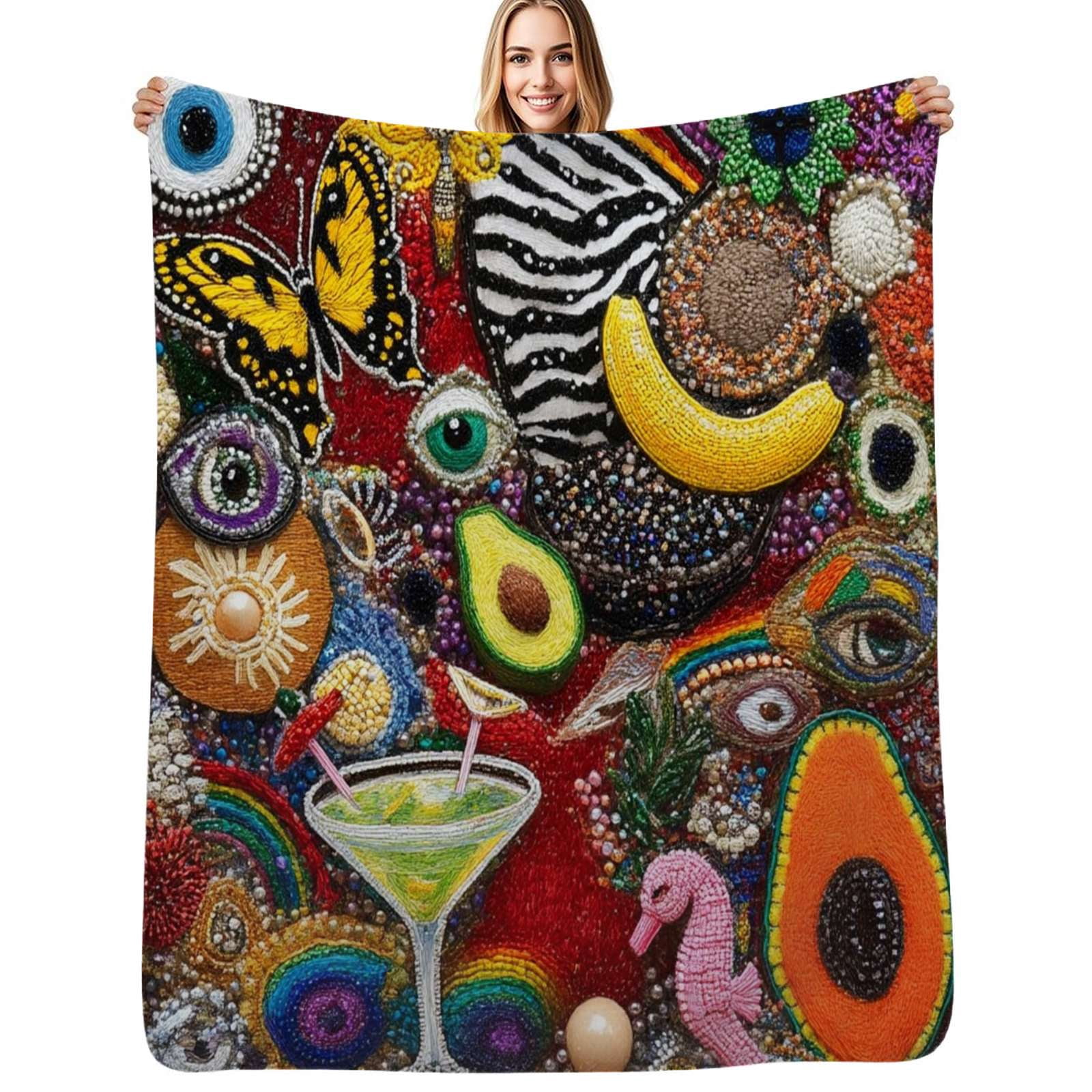 Beaded art vibrant colorful fun Flannel Blankets Soft Throw Blanket ...