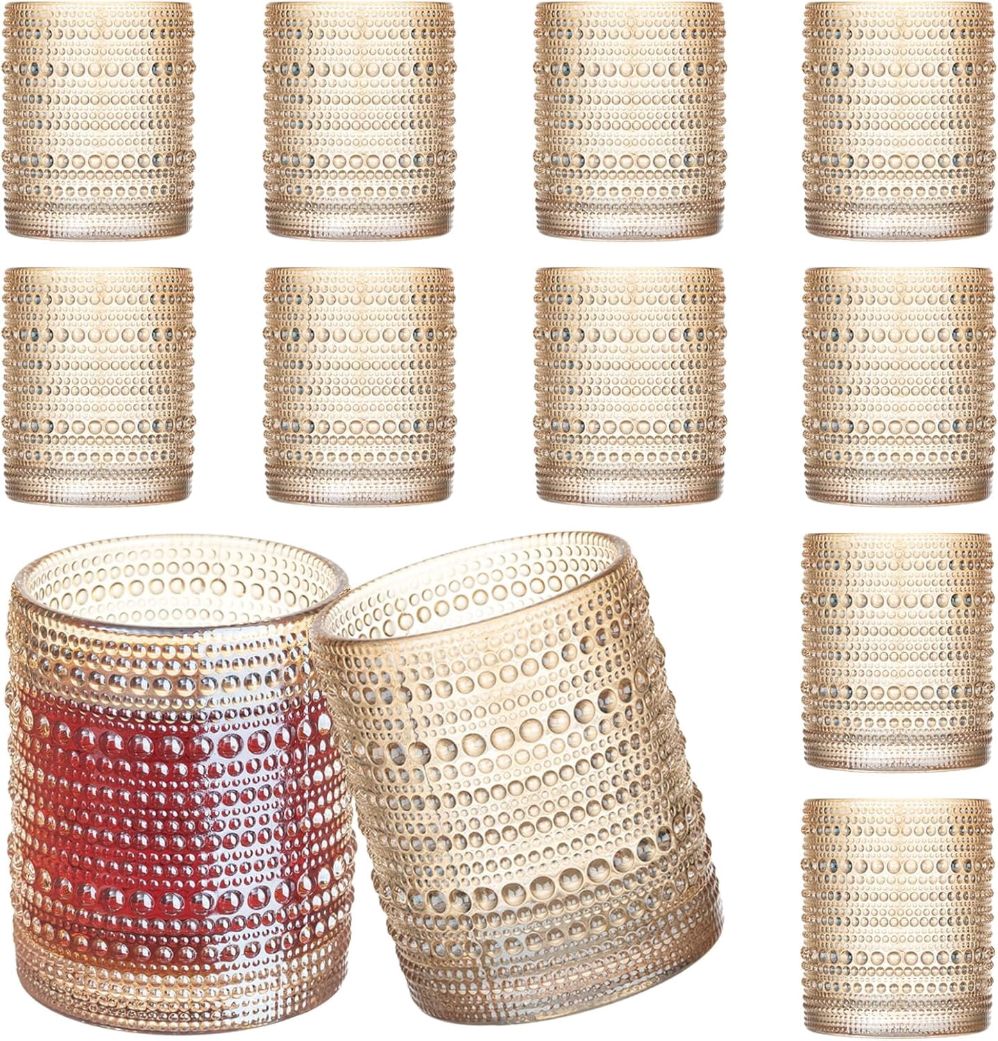 Beaded water cups, vintage glassware sets, romantic water cups, flat ...