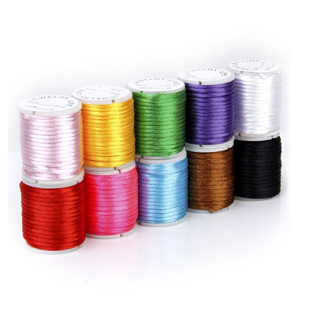 10pcs 2mm Mixed Color Nylon Hand Knitting Cord String Beading Thread ...