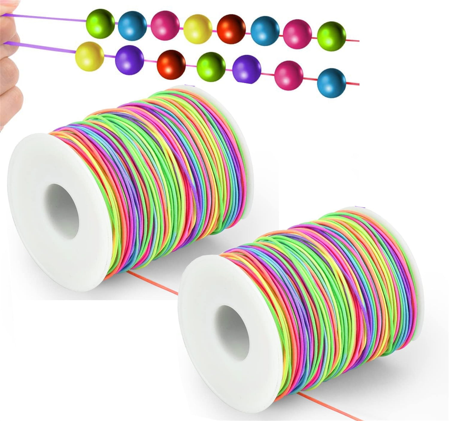 Beading Thread Elastic Cord for Bracelet 2 Roll 1mm Stretchy Bracelet ...