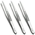 Beaditive 5.5-inch Sewing Machine Tweezers Set (3-pc) Serrated Straight ...