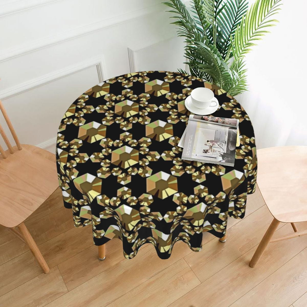 Beads Print Round Tablecloth Pink Brights Pattern Outdoor Table Cloth ...