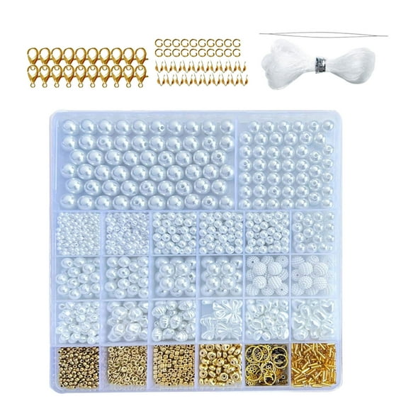 Beads Set Jewelry Making Beads Spacer Beads ABS Making Kit Jewelry ...