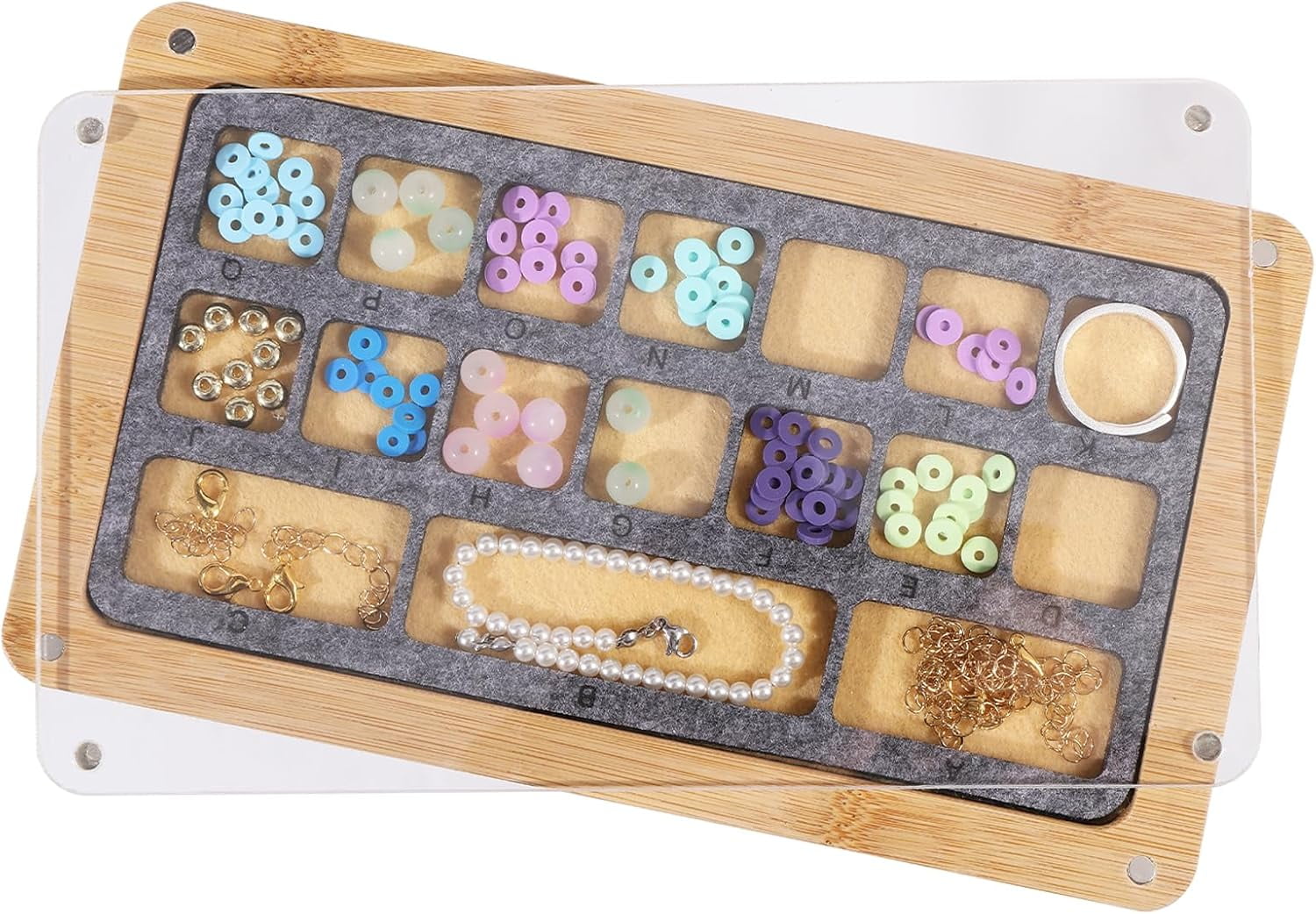 Beads Sorting Tray Sorting Felt Wooden Bead Storage Organize - Walmart.com