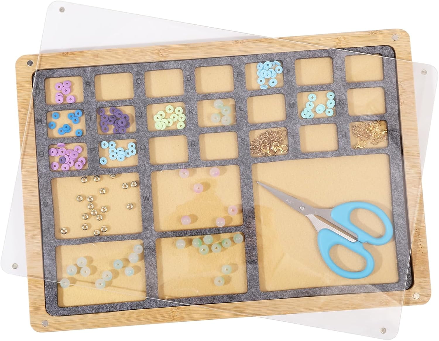 Beads Sorting Tray Wooden Bead Storage Organize Jewelry Display Cases ...
