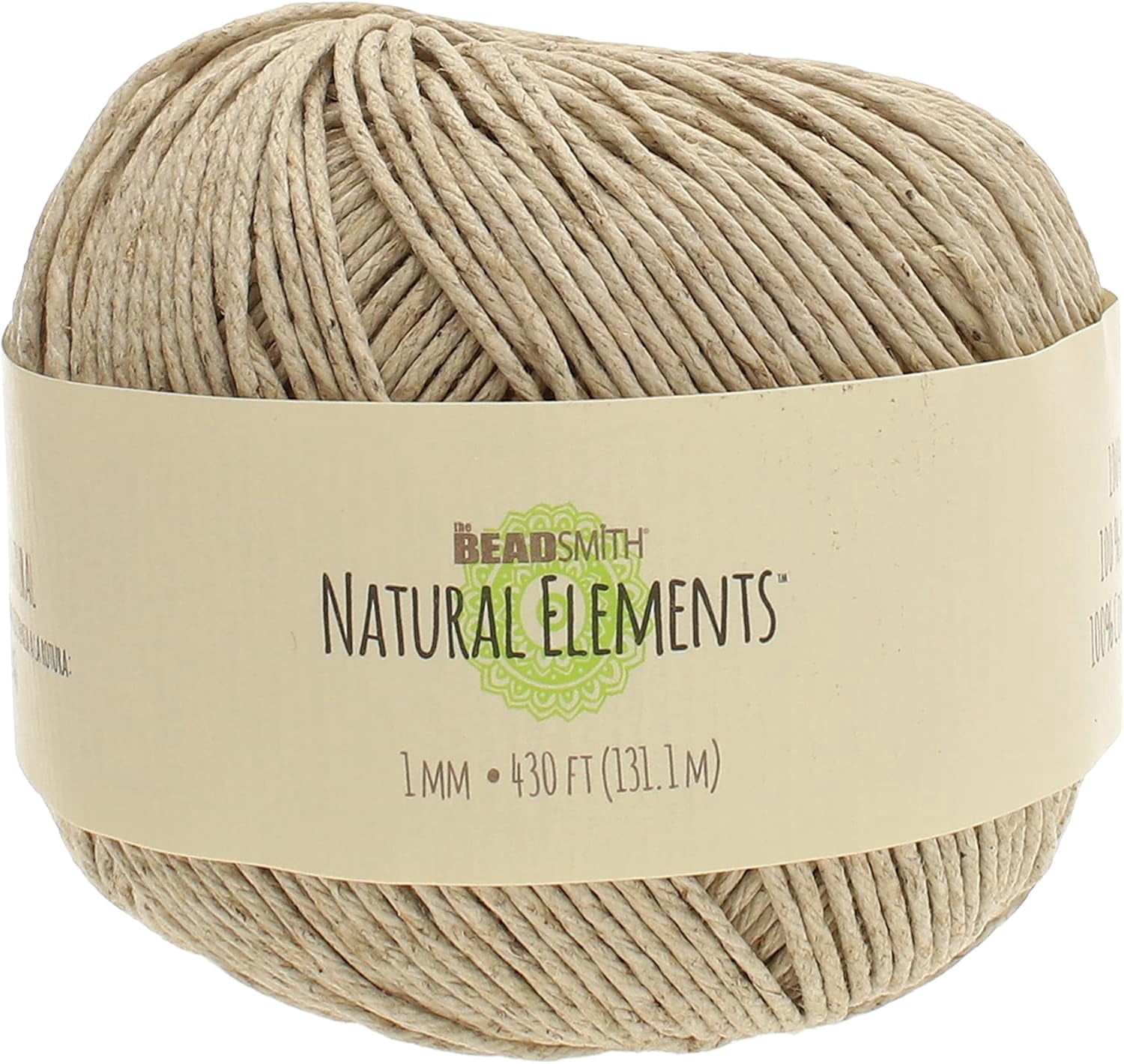 The Beadsmith 100% Hemp Cord – Natural Color – 1mm, 430 Foot Spool ...