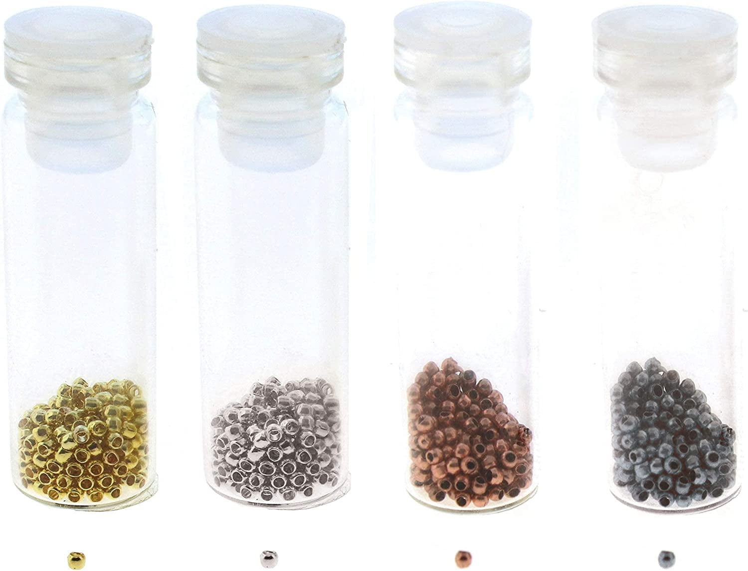 The Beadsmith Basic Elements Crimp Beads, 4 Vials in Assorted Colors ...