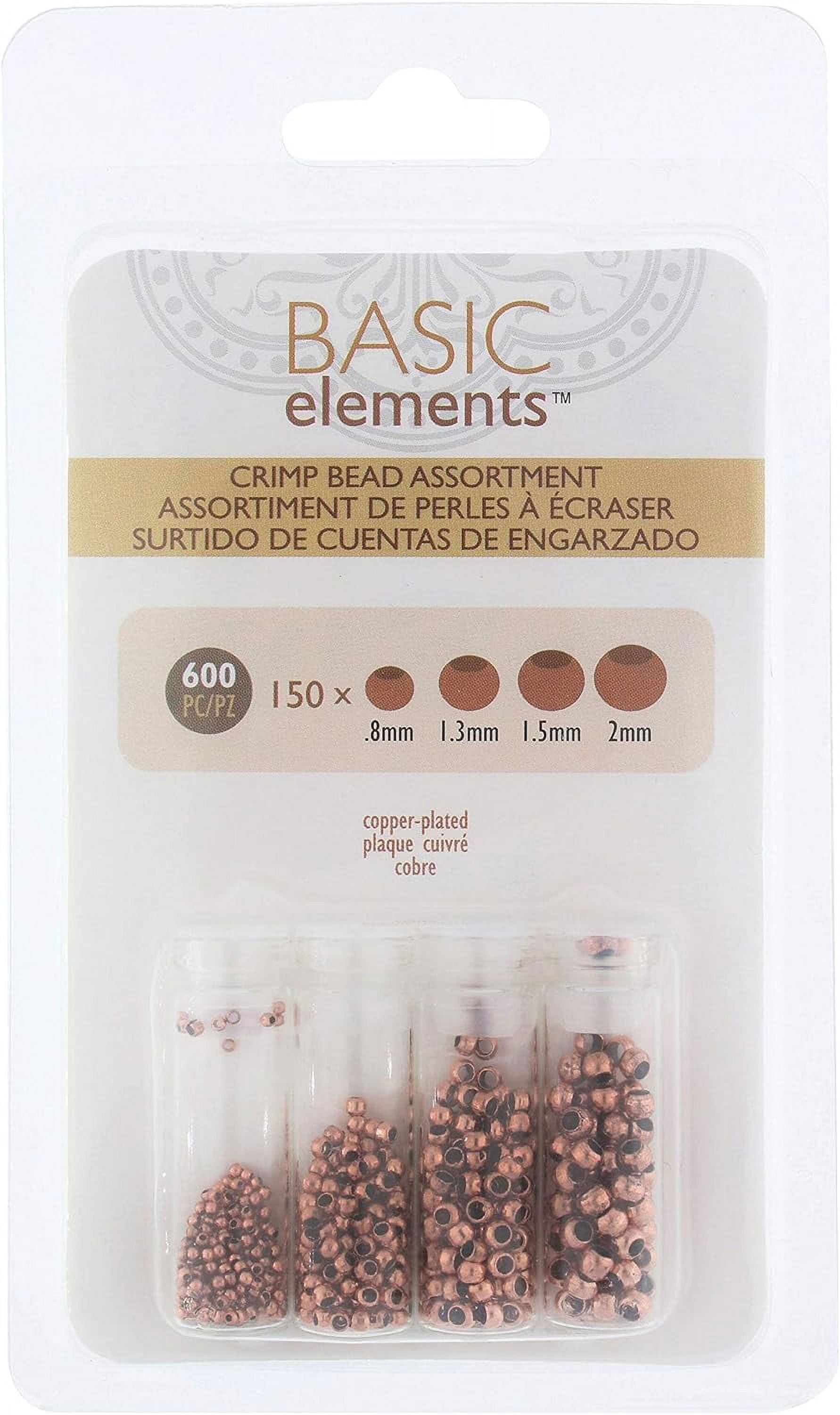 The Beadsmith Basic Elements Crimp Beads, 4 Vials in Assorted Sizes ...