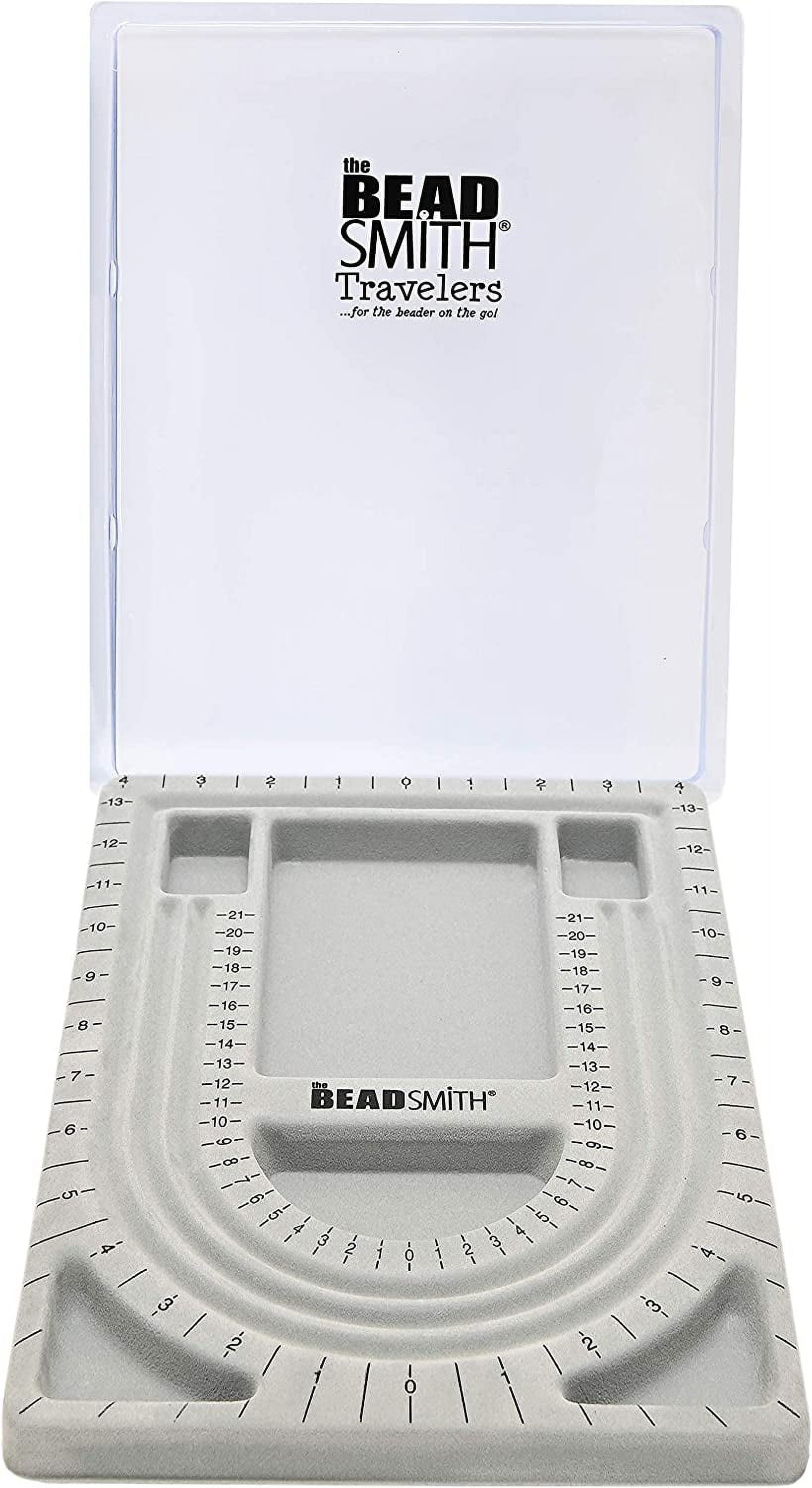 The Beadsmith Bead Board with Cover, Grey Flocked, 3 U-Shaped Channels ...