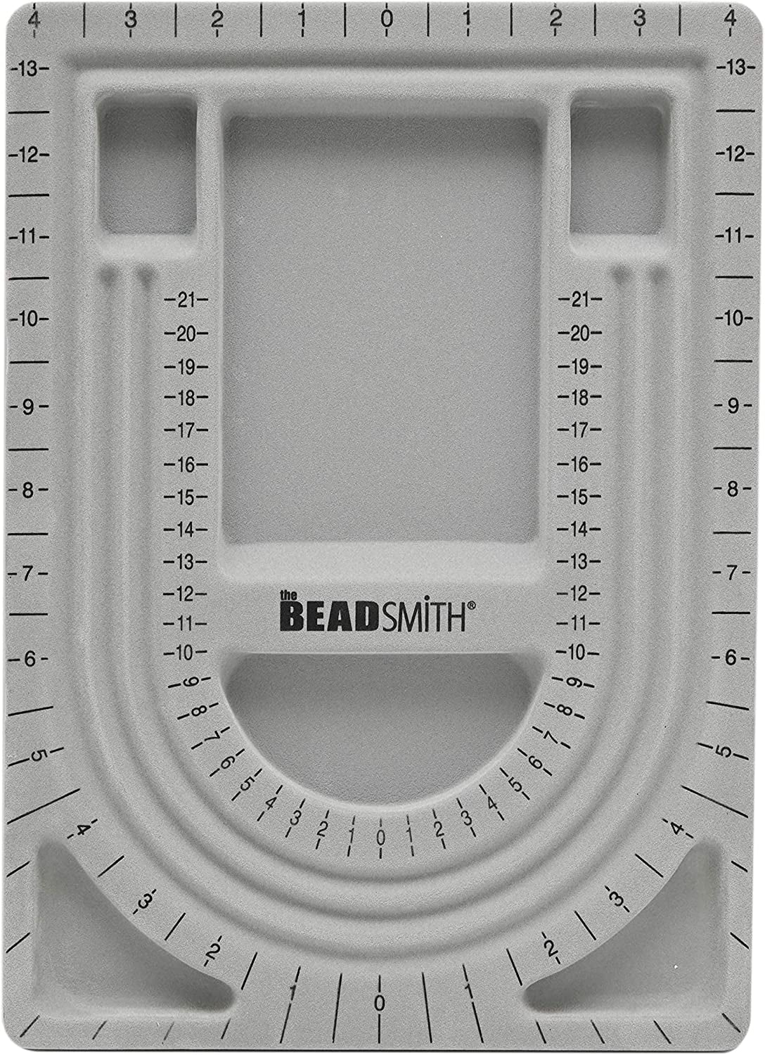 The Beadsmith Bead Board, Grey Flocked, 3 U-Shaped Channels, 6 Recessed ...