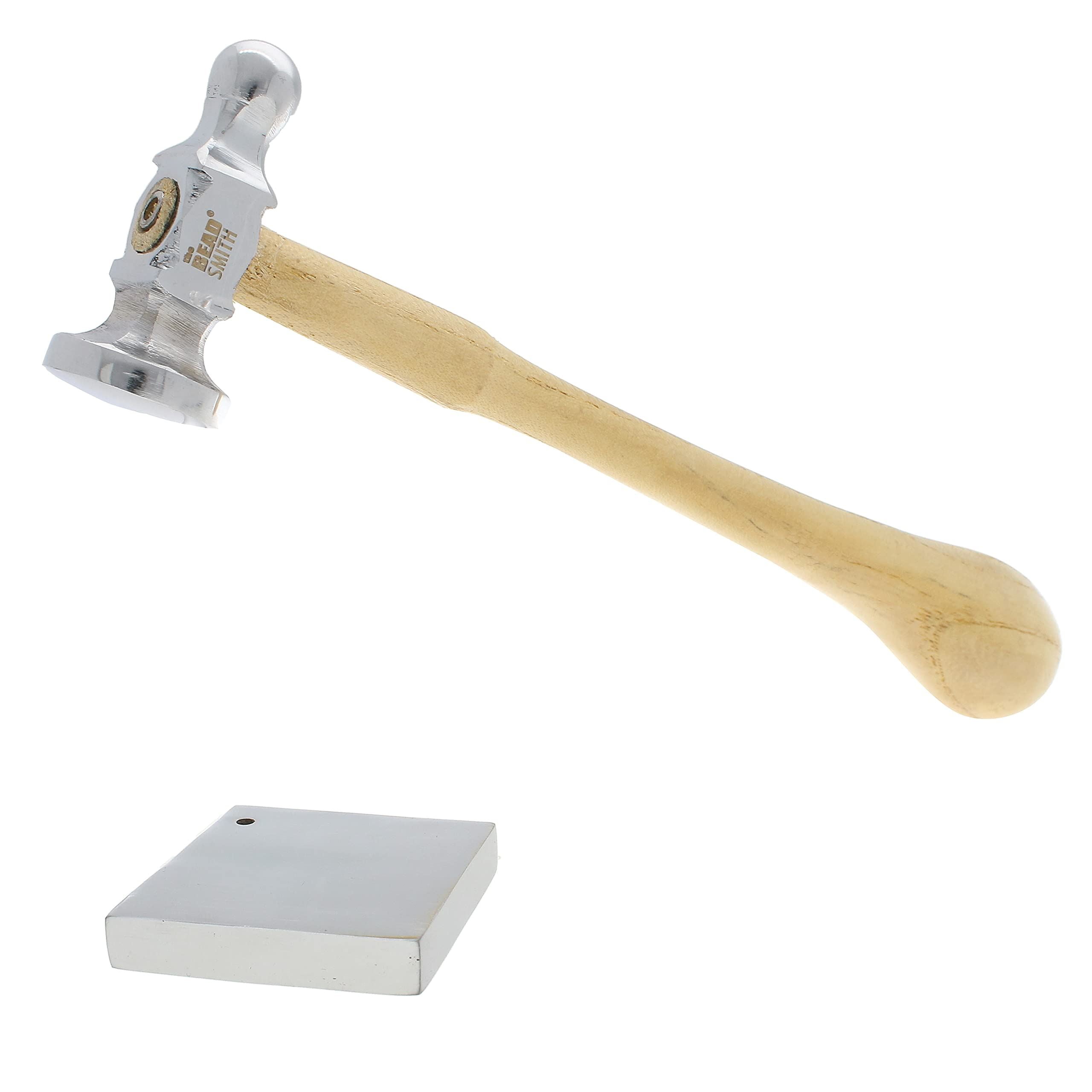 The Beadsmith Chasing Hammer & Bench Block - Two-Sided Hammer, 10.75 ...
