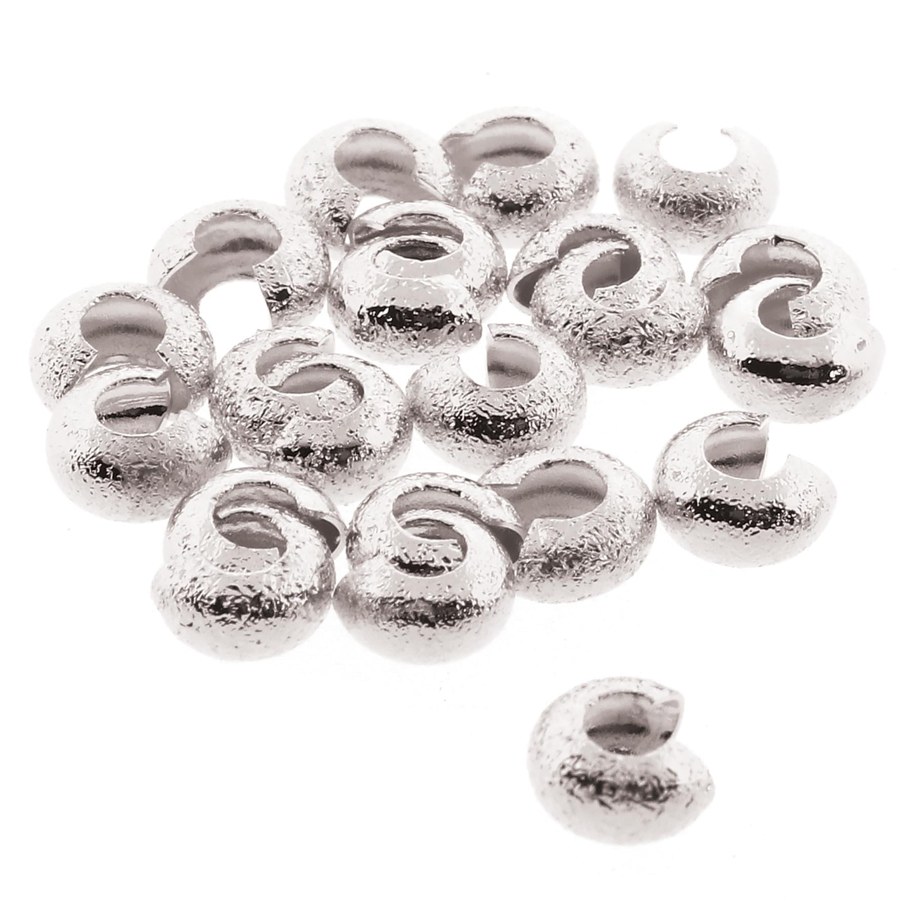 The Beadsmith Crimp Covers – Silver Plated, Stardust Sparkle Texture ...