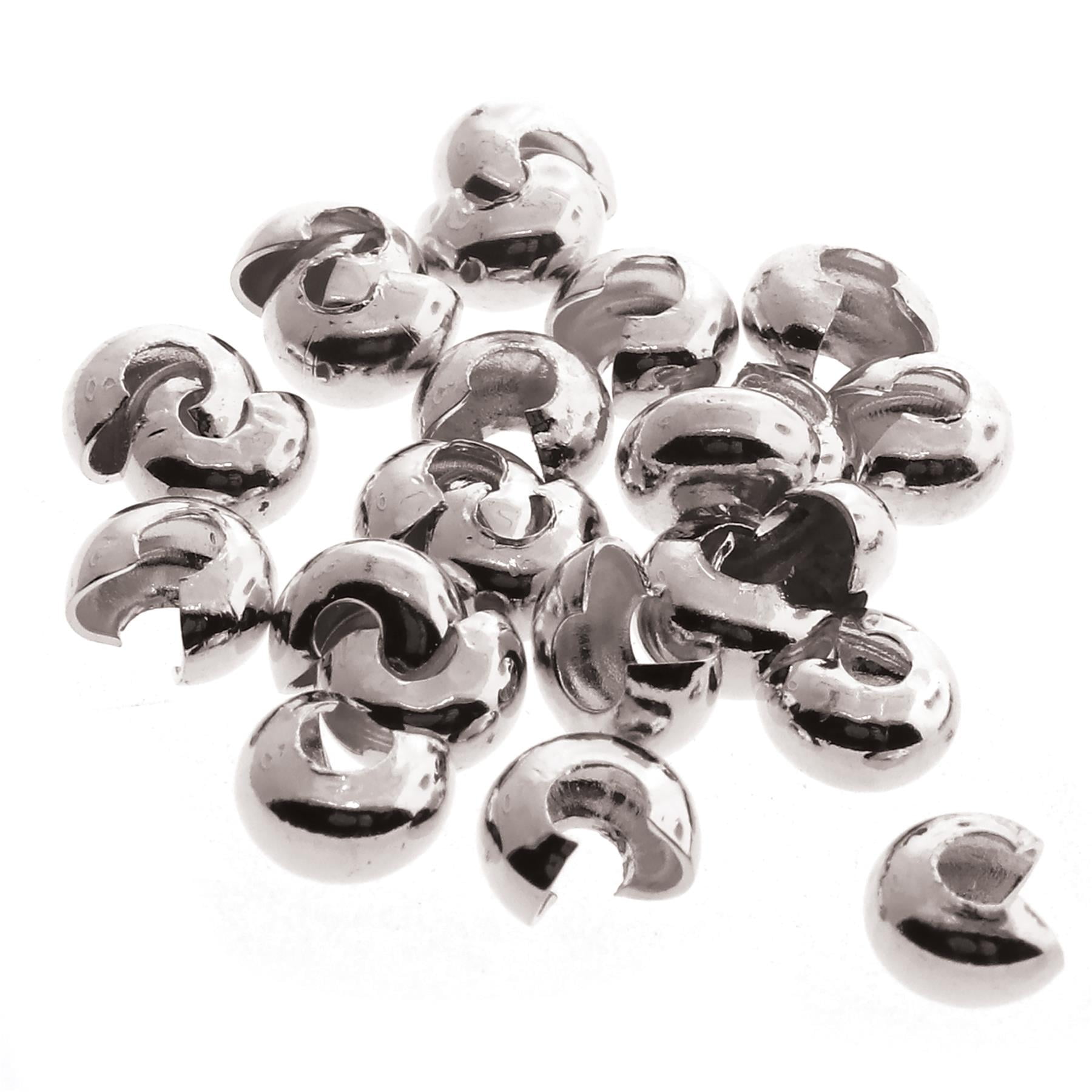 The Beadsmith Crimp Bead Covers – Smooth Round Shape, Half Open, Silver ...