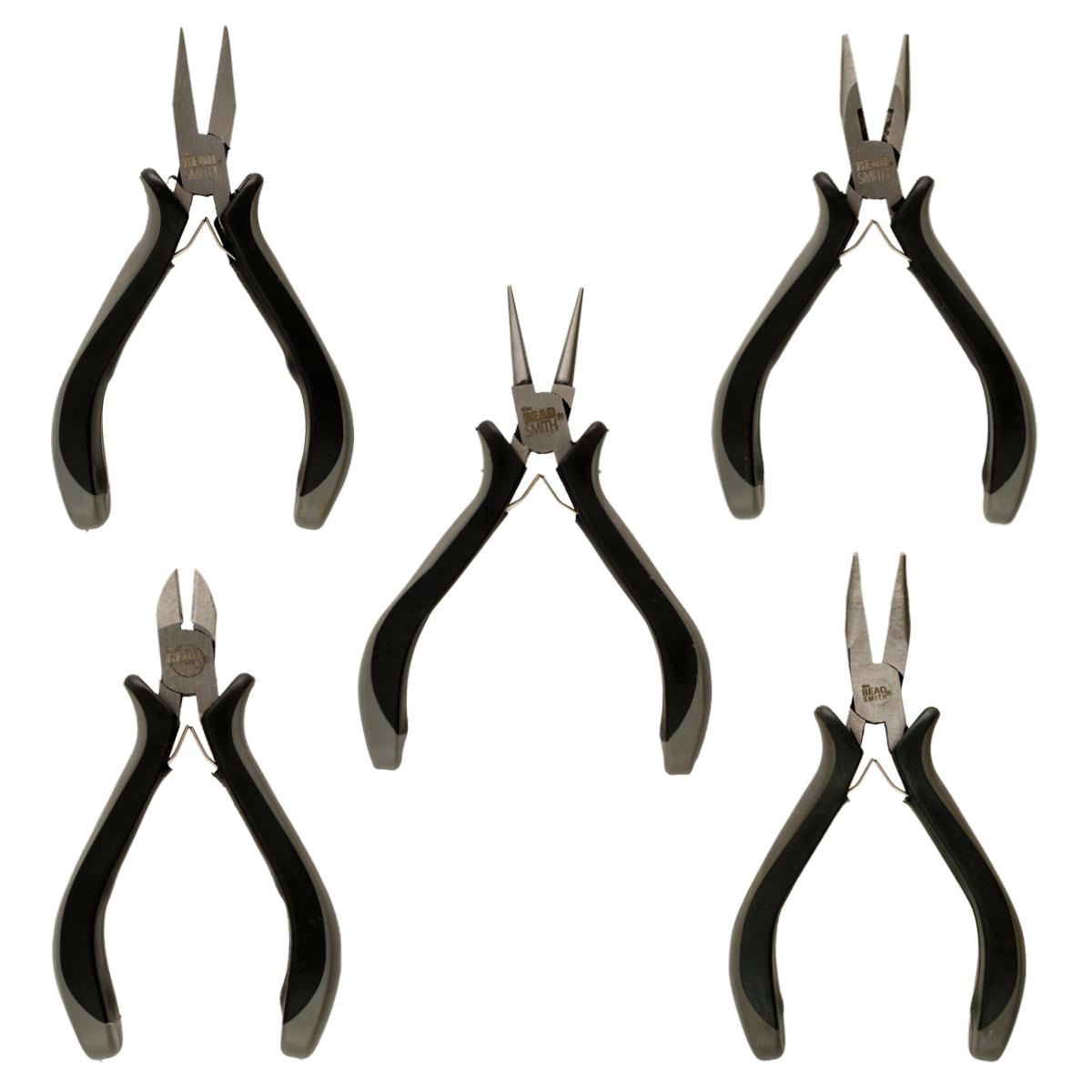 The Beadsmith Economy Series Plier Set – 5-Piece Kit: Chain Nose, Round ...