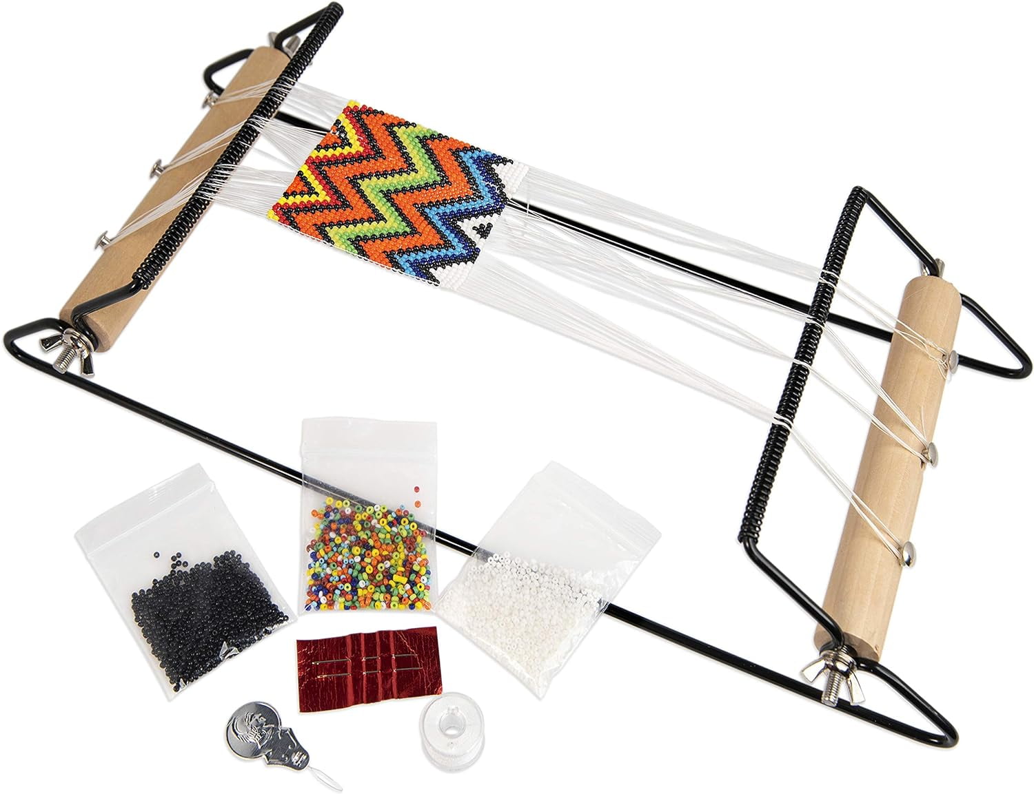 Beadsmith Extra Wide Metal Bead Loom Kit, Includes Loom, Thread ...