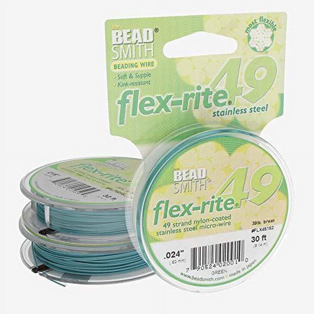 The Beadsmith Flex-Rite Wire – 49 Strand, Nylon Coated, Stainless Steel ...
