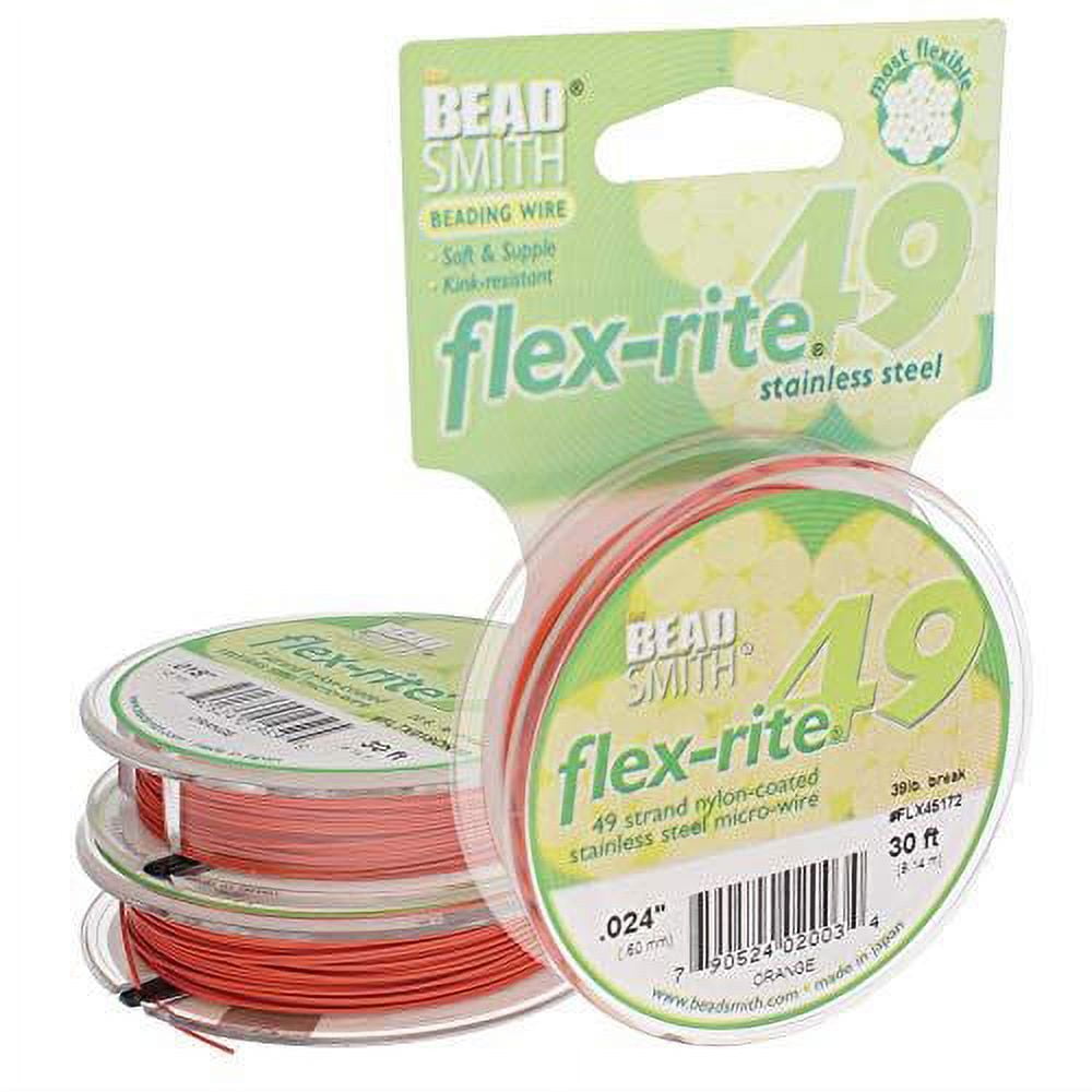 The Beadsmith Flex-Rite Wire – 49 Strand, Nylon Coated, Stainless Steel ...