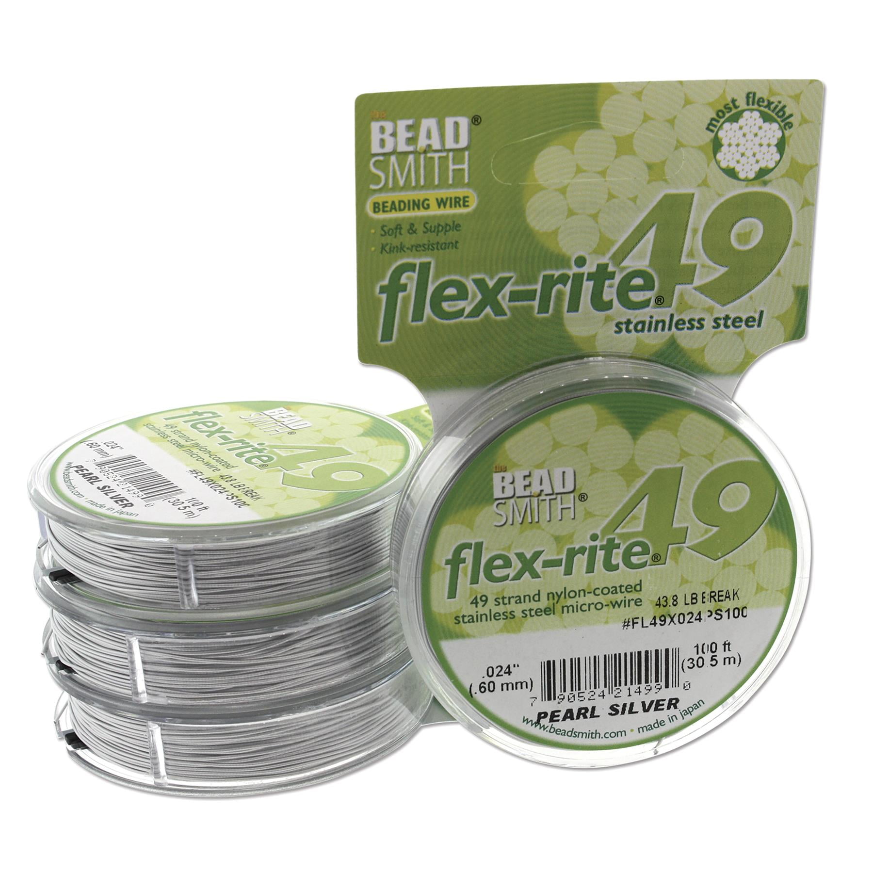 The Beadsmith Flex-Rite Wire – 49 Strand, Nylon Coated, Stainless Steel ...