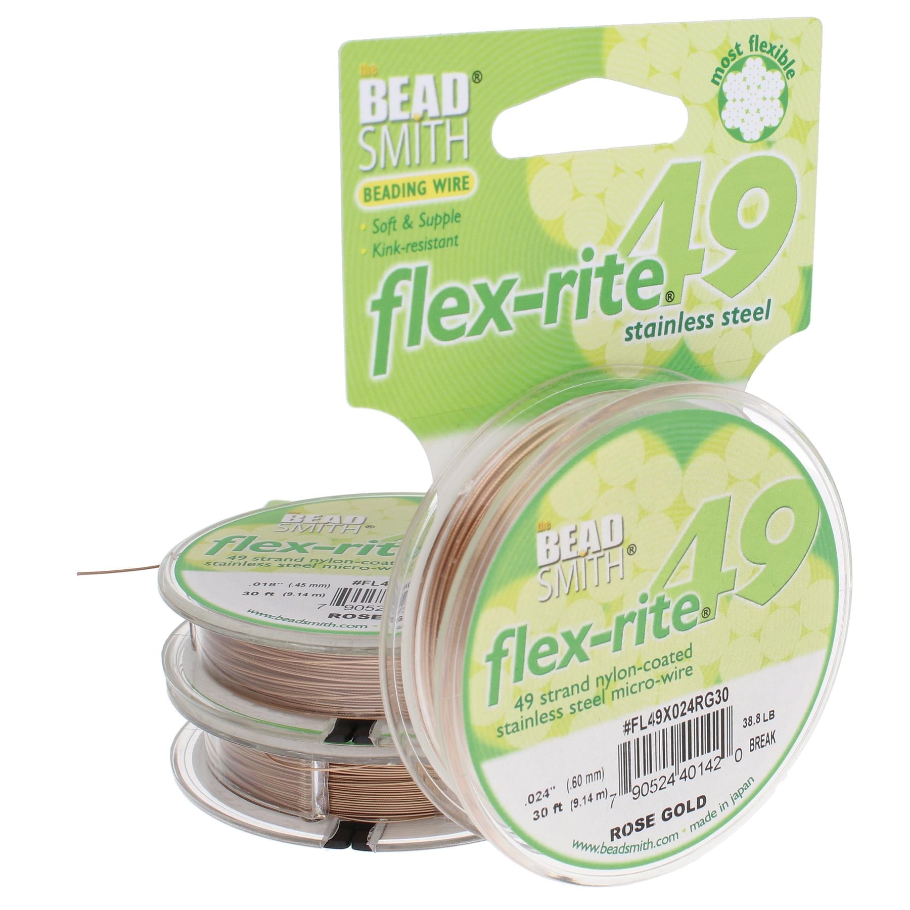 The Beadsmith Flex-Rite Wire – 49 Strand, Nylon Coated, Stainless Steel ...
