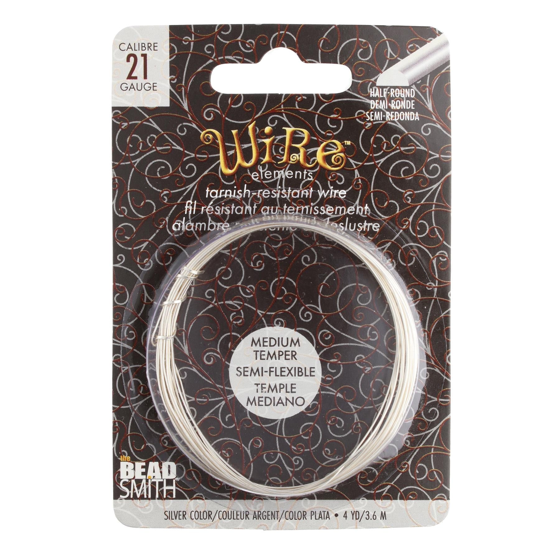 The Beadsmith Half-Round Craft Wire - Medium Temper Beading Wire ...