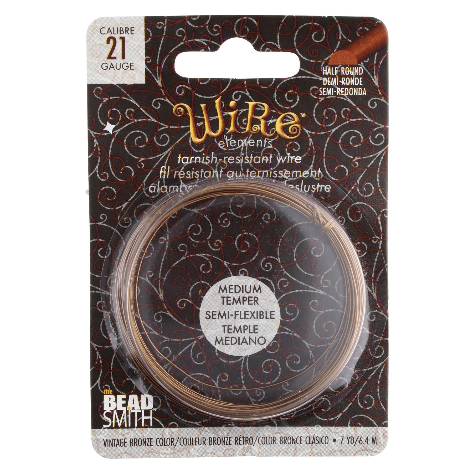 The Beadsmith Half-Round Craft Wire - Medium Temper Beading Wire ...