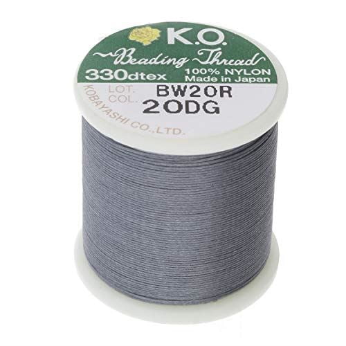 The Beadsmith KO Nylon Beading Thread, Dark Grey Color, Japanese Pre ...