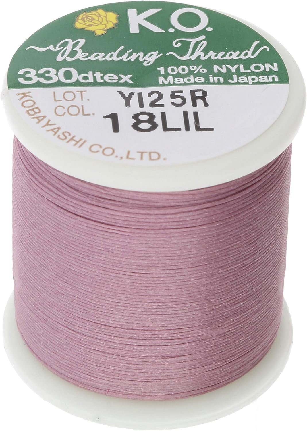The Beadsmith KO Nylon Beading Thread, Lilac Color, Japanese Pre-Waxed 100% Nylon, 330TEX ...