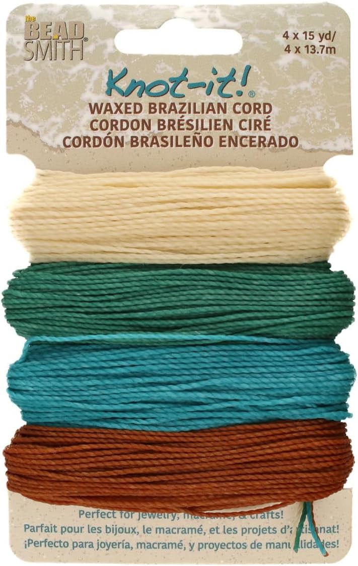 The Beadsmith Knot It Waxed Polyester Cord – Beach N’ Sea – 0.7mm ...