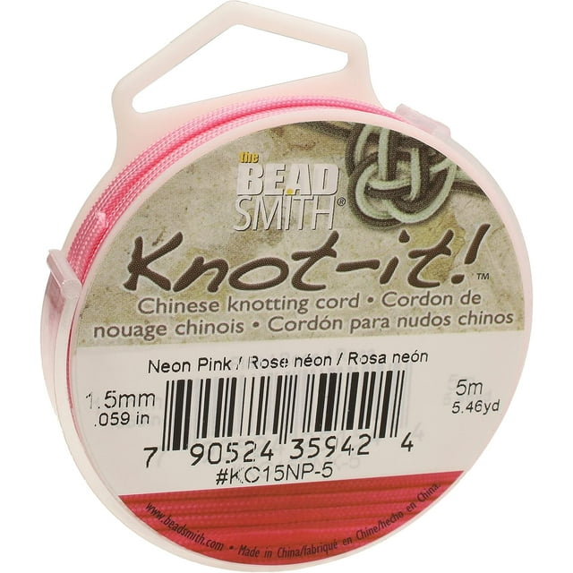 The Beadsmith Knot-it! Cord - Nylon Chinese Knotting Cord – Neon Pink ...
