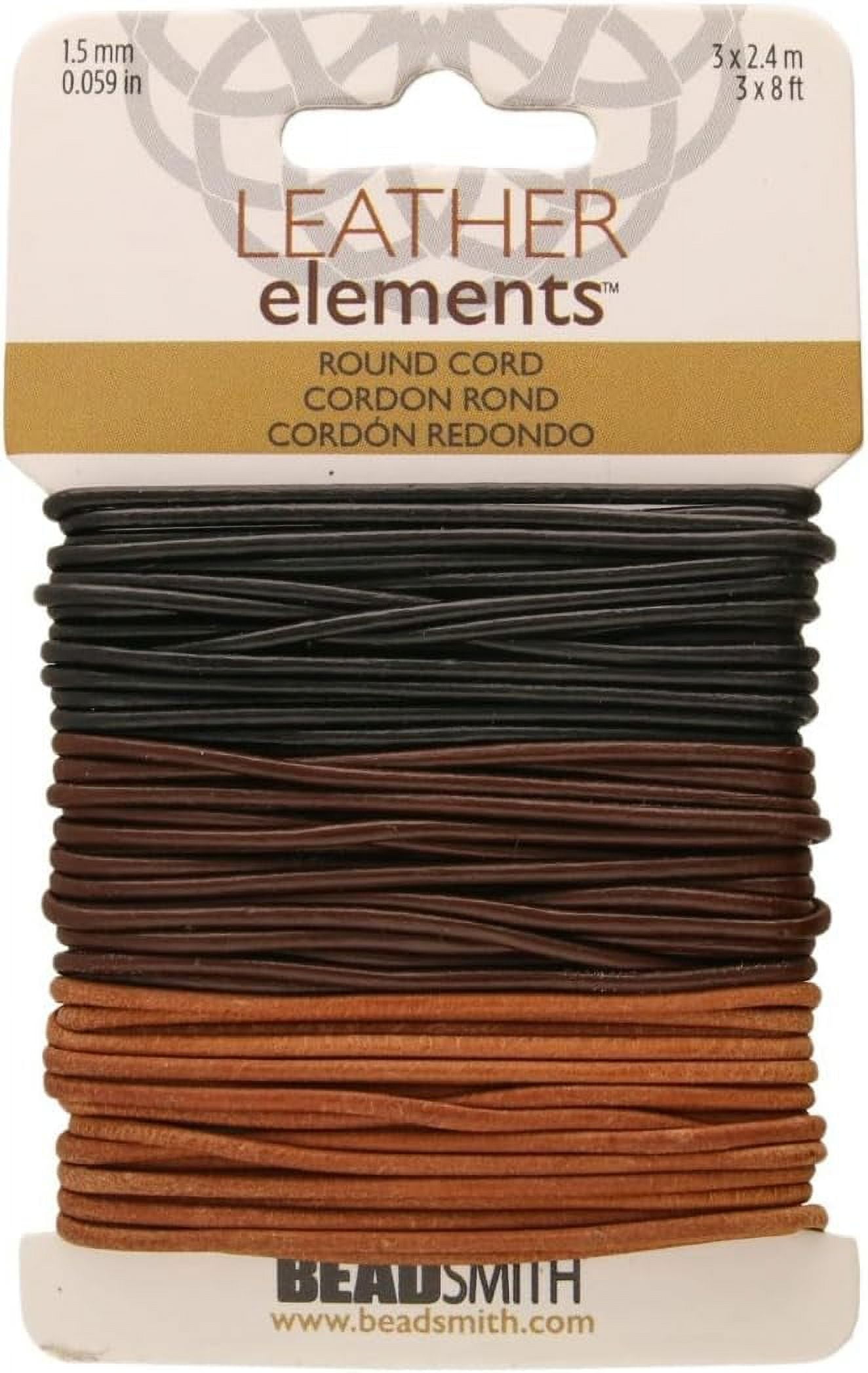 The Beadsmith Leather Cord – Black, Brown & Natural Mix – 1.5mm ...
