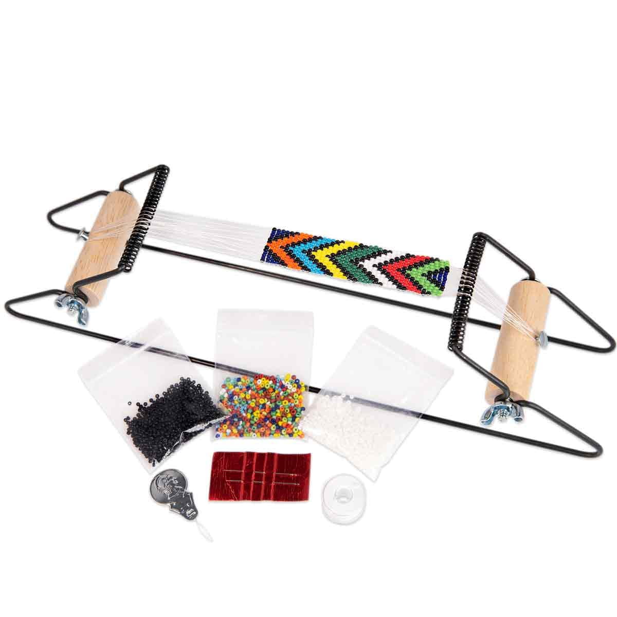The Beadsmith Metal Bead Loom Kit, Includes Loom (12.5" x 2.5" x 3 ...