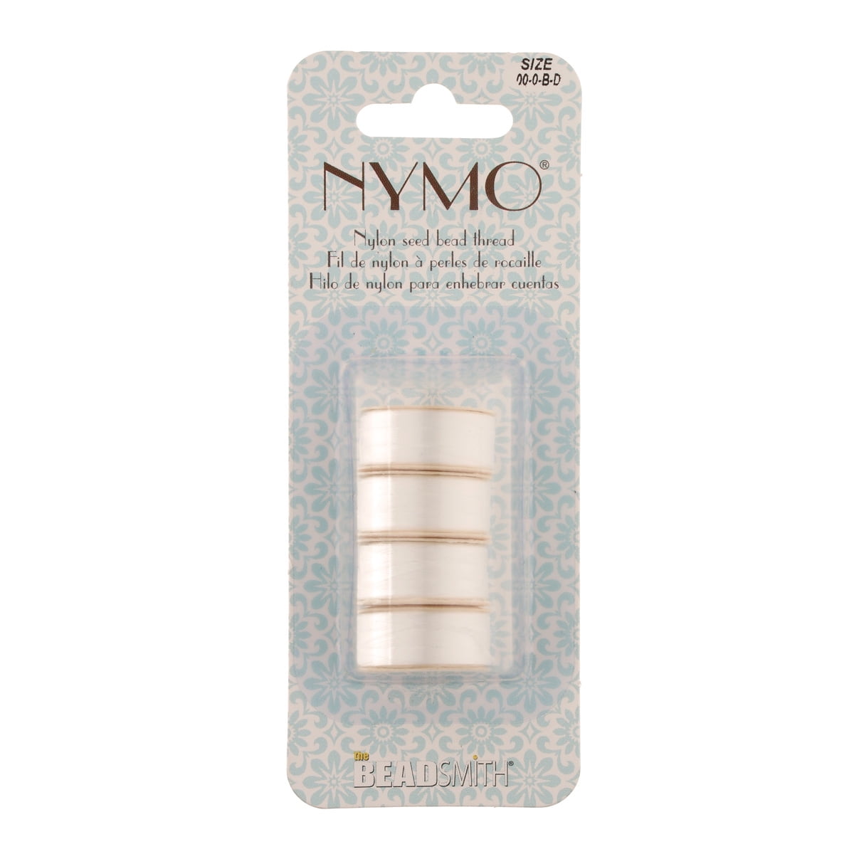 The Beadsmith Nymo Thread – White Color – Size Assortment 00, 0, B & D ...