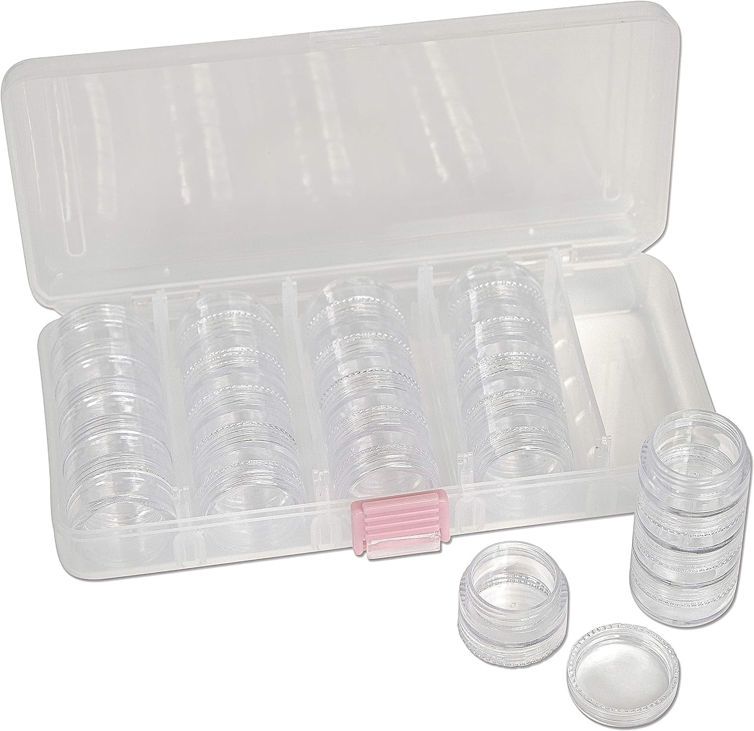 The Beadsmith Personality Case, Clear Plastic Bead Storage Case with 25 ...