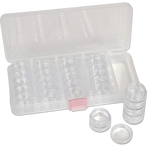 The Beadsmith Bead Storage Case, 25 Jars with Lids, Stackable - Walmart.com