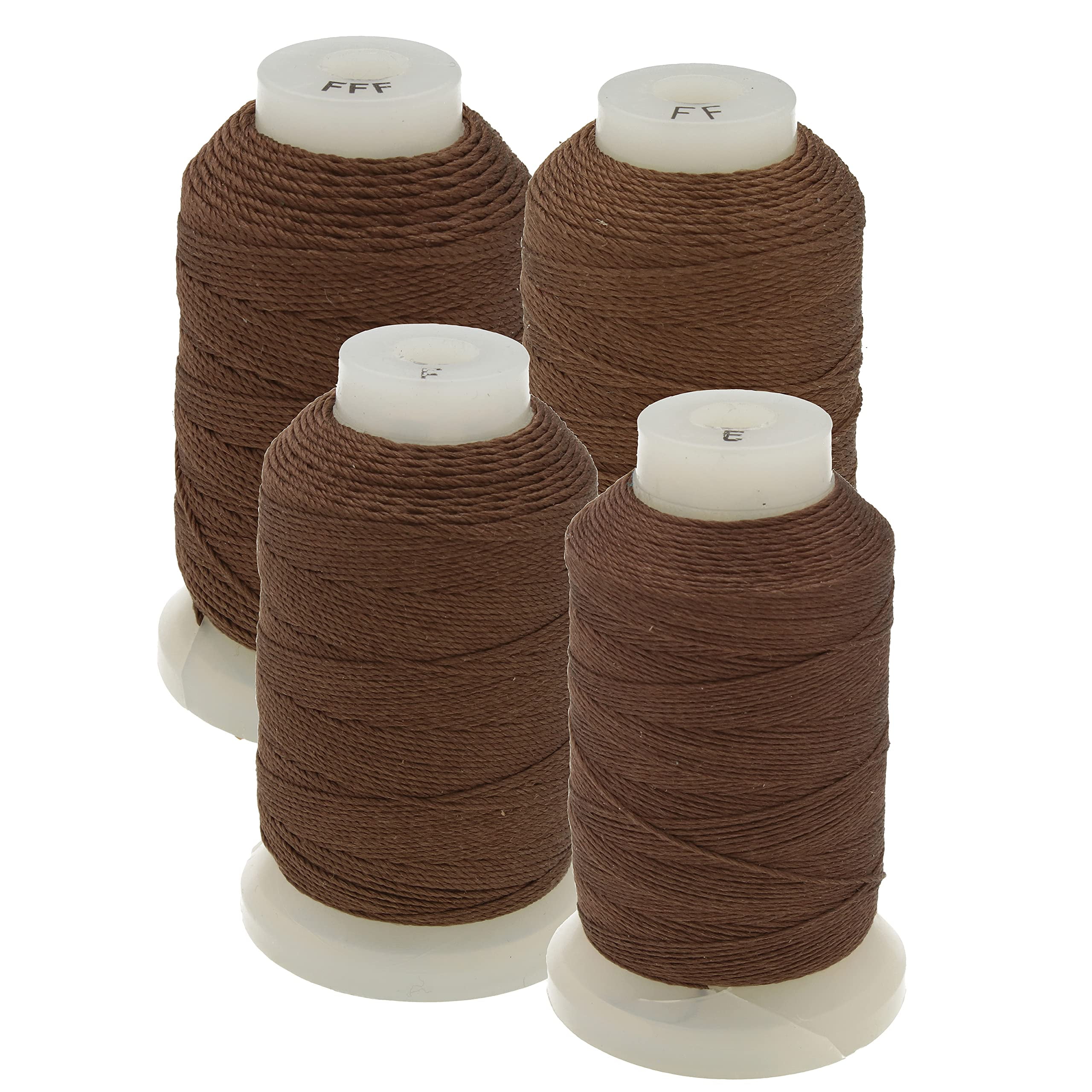 The Beadsmith Pure Silk Cord – Chestnut, 4 Assorted Sizes (E, F, FF ...