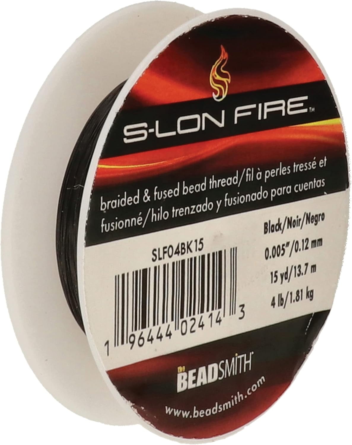 The Beadsmith S-Lon Fire - Braided and Fused Bead Thread - 4lb. Test ...