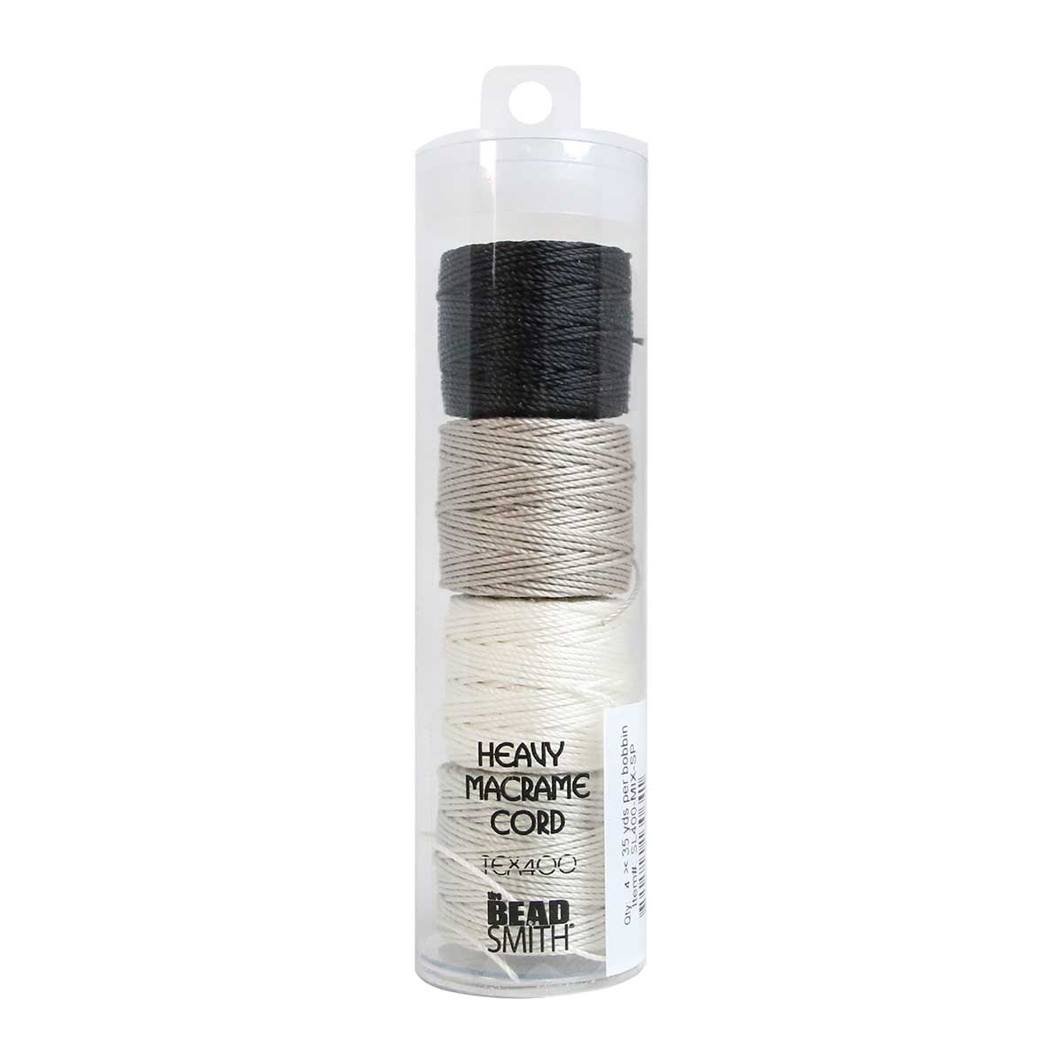 The Beadsmith S-Lon Heavy Nylon Cord – Salt & Pepper Mix – TEX400, .9mm ...