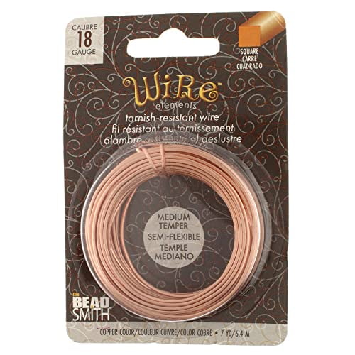 The Beadsmith Square Craft Wire - Medium Temper - Beading Wire, Copper ...
