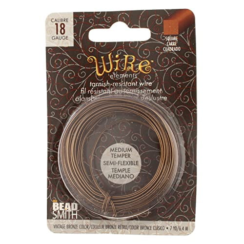 The Beadsmith Square Craft Wire - Wire Elements - Medium Temper - 18 ...