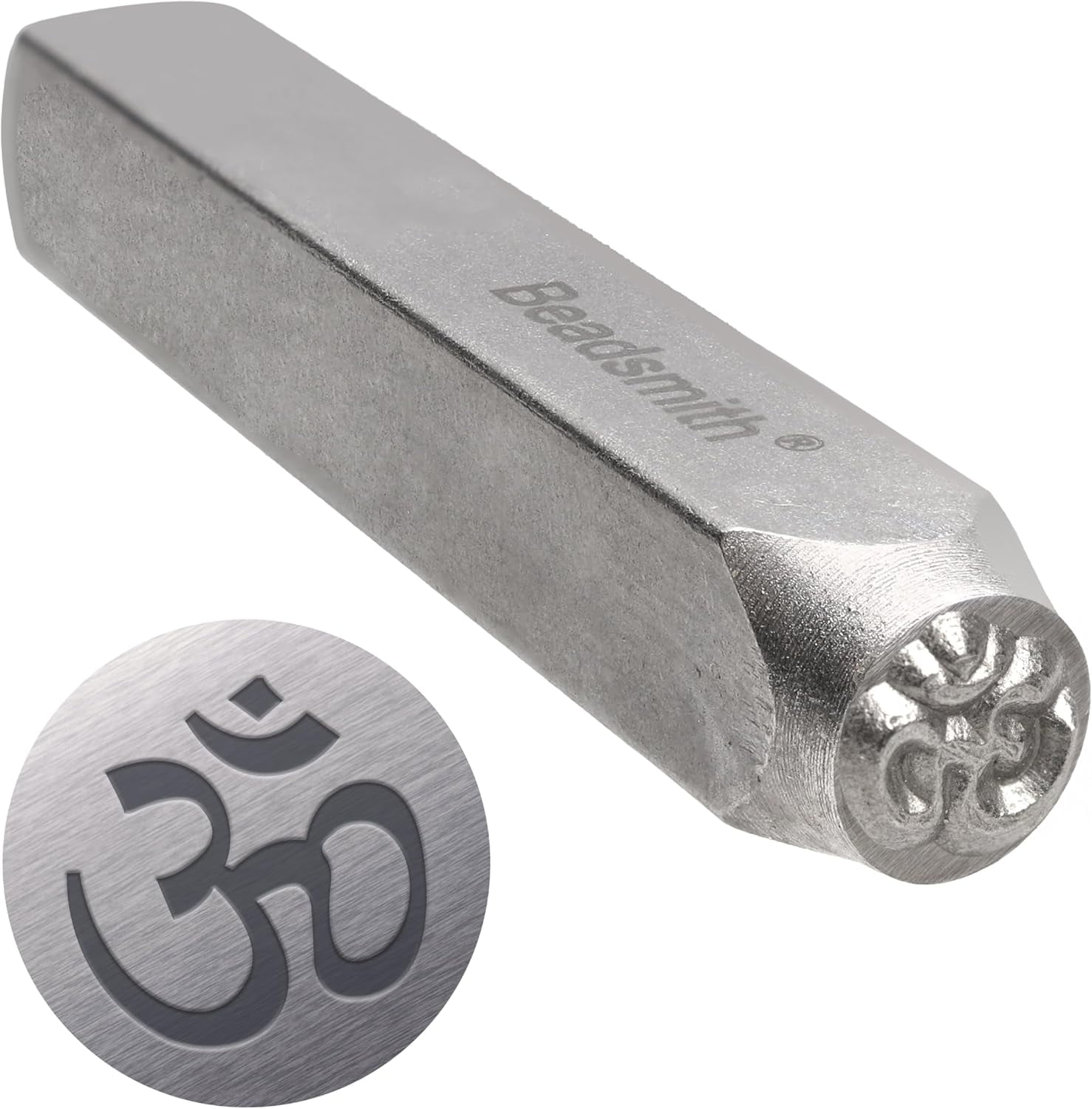 The Beadsmith Steel Design Stamp - Metal Elements - 6mm Om Design - 2. ...