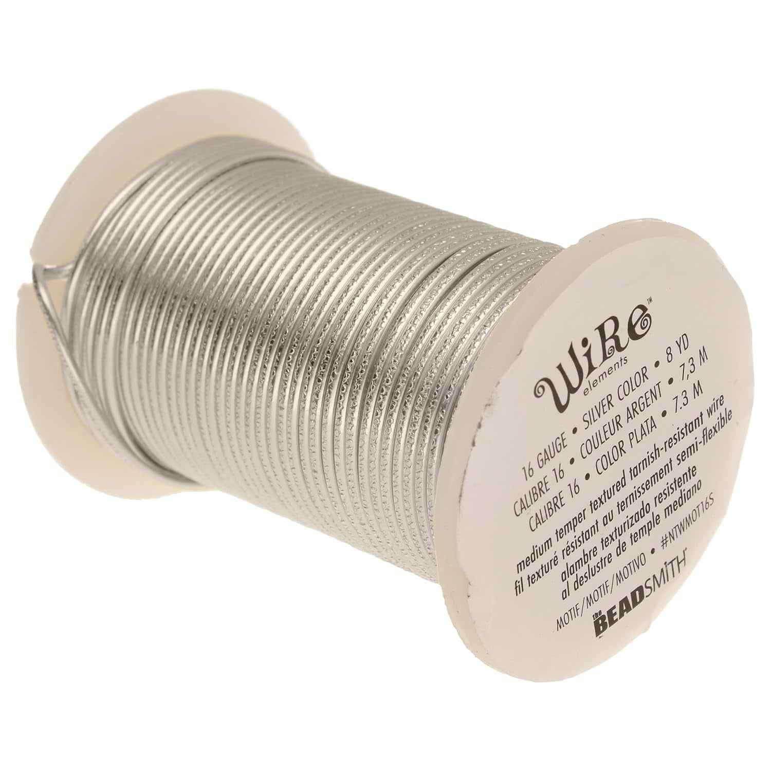 The Beadsmith Textured Motif Wire – Wire Elements – Silver Color, 16 ...