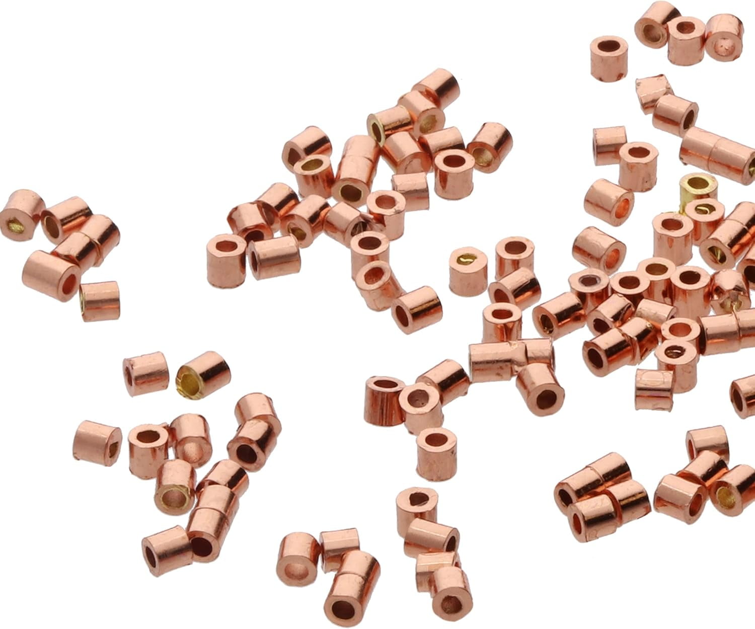 The Beadsmith Tube Crimp Beads, 1.5 x 1.5mm, 100 Pieces, Copper Color ...