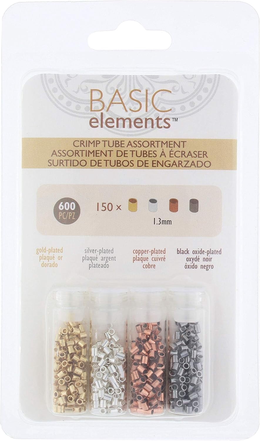 The Beadsmith Tube Crimp Beads, 1.8mm, Assorted Colors, 600 Pieces ...