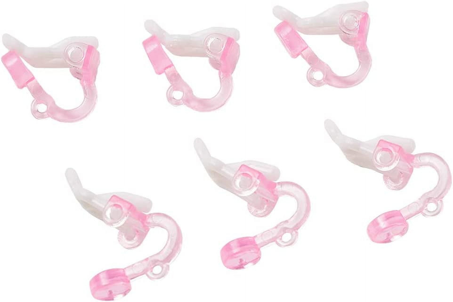 Beadthoven 100pcs Hard Plastic Clip on Earring Transparent Cute Non ...