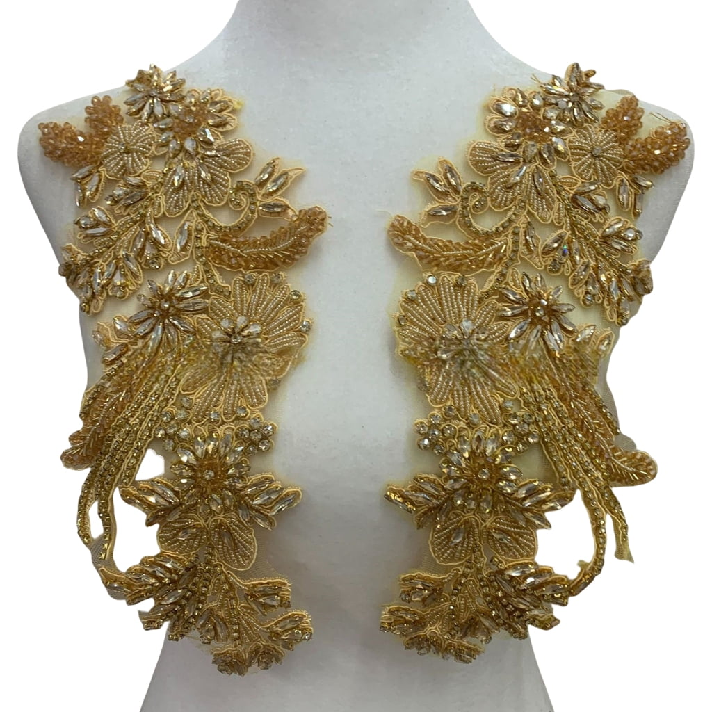 Beadwork Flower Applique Embroidery Patches for Stage Show Costume ...